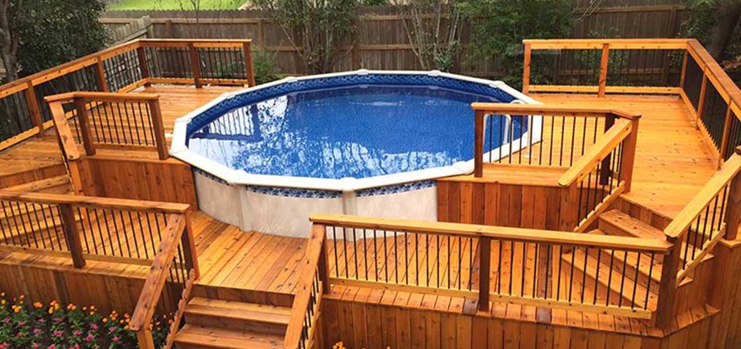 Wooden Pool Deck Design Ideas In And Above Ground Pool Deck Tile Ideas